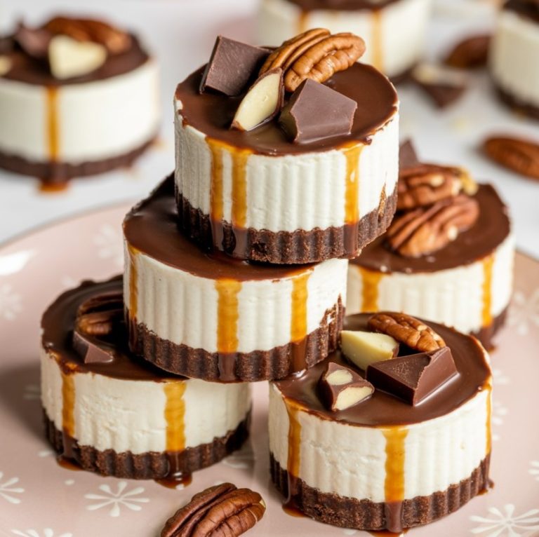 No Bake Turtle Mini Cheesecakes - Easy and Healthy Recipes