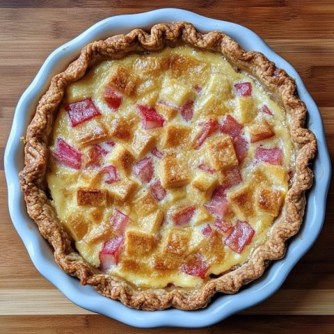 Crustless Rhubarb Custard Pie - Easy and Healthy Recipes