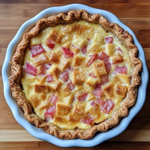 Crustless Rhubarb Custard Pie - Easy and Healthy Recipes