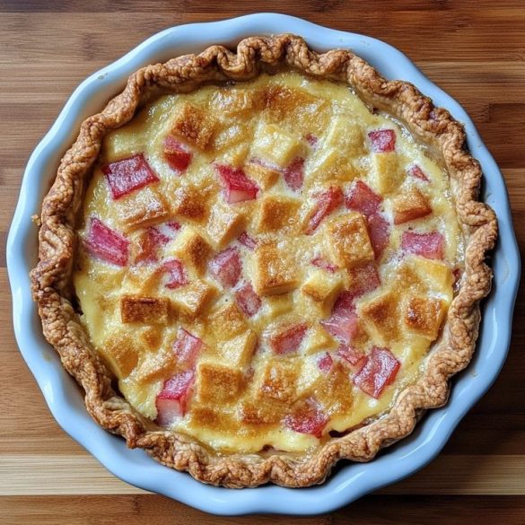 Crustless Rhubarb Custard Pie - Easy and Healthy Recipes