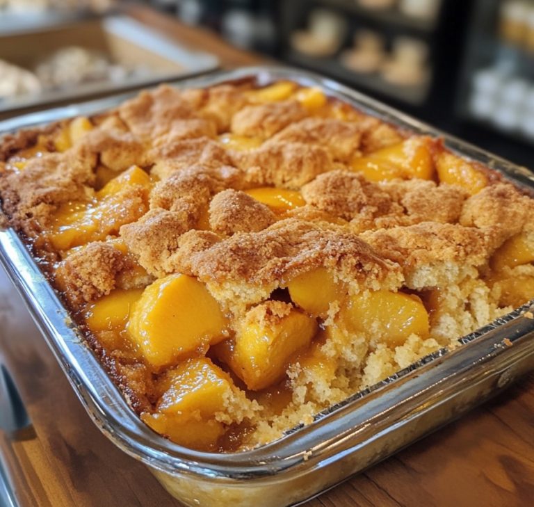 Peach Cobbler Dump Cake - Easy and Healthy Recipes