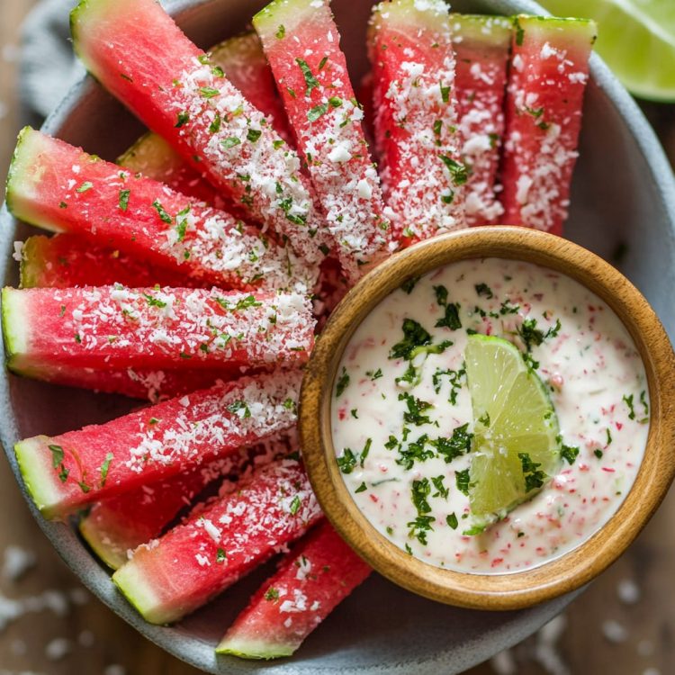 Watermelon Fries With Coconut Lime Dip - Easy and Healthy Recipes
