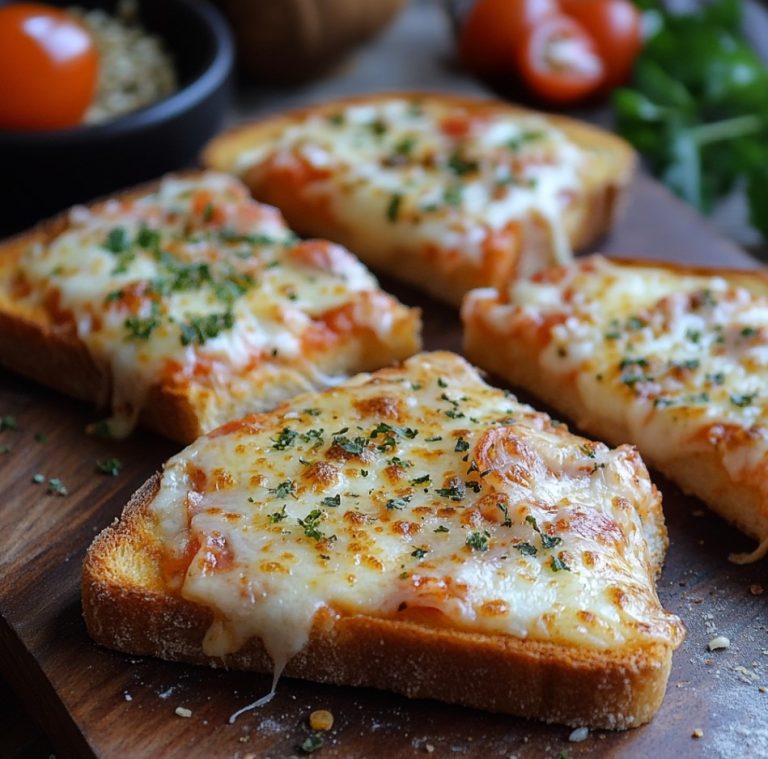 Cheesy Garlic Toast Pizzas - Easy and Healthy Recipes