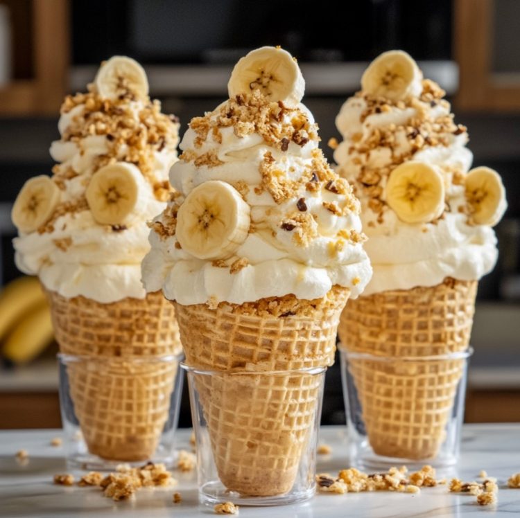 Banana Pudding Cheesecake Cones Recipe - Easy and Healthy Recipes