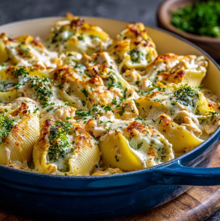 Cheesy Chicken And Broccoli Stuffed Shells - Easy and Healthy Recipes