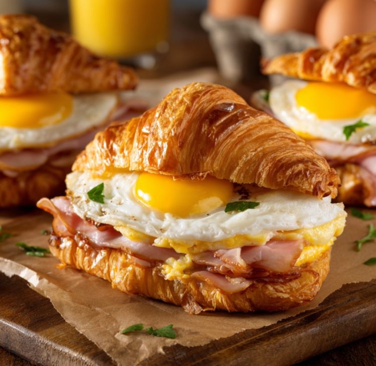 Croissant Breakfast Ham And Egg - Easy and Healthy Recipes