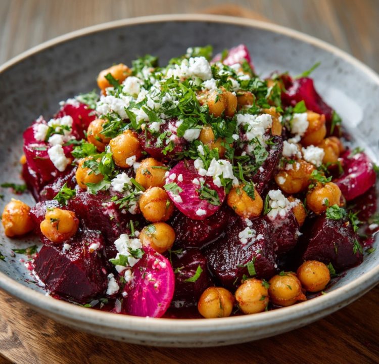 Chickpea, Beet And Feta Salad With Lemon-Garlic Vinaigrette Beetroot ...