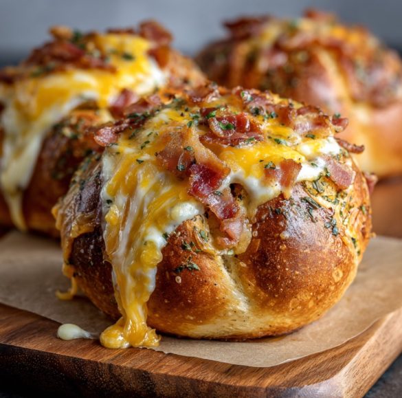 Stuffed Breakfast Pretzel Rolls - Easy and Healthy Recipes