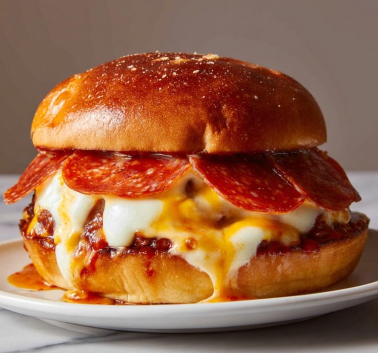 Juicy Pepperoni Pizza Burger - Easy and Healthy Recipes