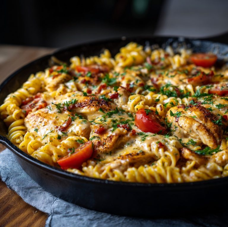 Cheesy Cajun Garlic Chicken Rotini Skillet Recipe - Easy and Healthy ...