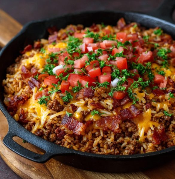 Quick Bacon Cheeseburger Rice Skillet - Easy and Healthy Recipes