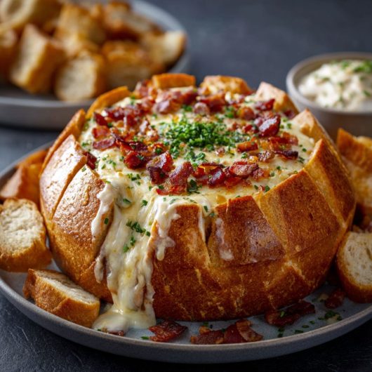 Indulgent Cheese And Bacon Cob Loaf Dip - Easy and Healthy Recipes