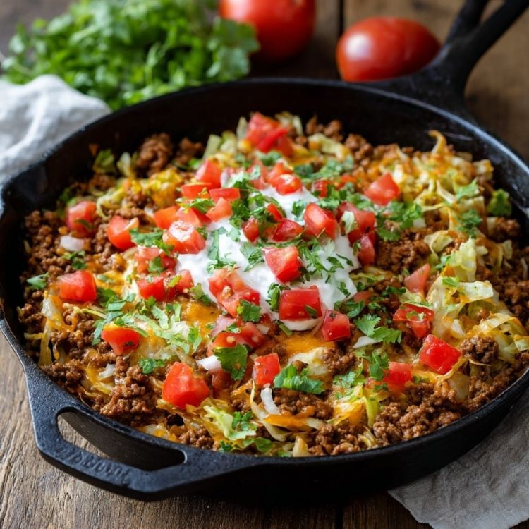 Ground Beef Taco Cabbage Skillet - Easy and Healthy Recipes