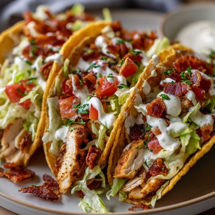 Quick Chicken Bacon Ranch Tacos - Easy and Healthy Recipes