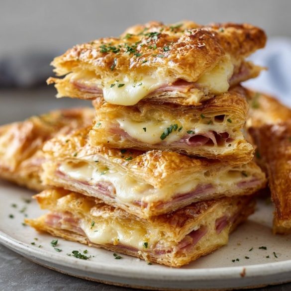 Crispy Ham And Cheese Puff Pastry Stacks - Easy and Healthy Recipes