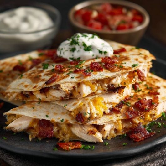 Chicken Bacon Ranch Quesadilla - Easy and Healthy Recipes