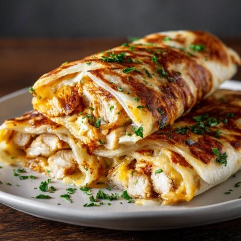 Easy Cheesy Chicken Garlic Wraps - Easy and Healthy Recipes