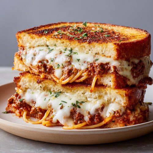 Savory Spaghetti Grilled Mozzarella Sandwich - Easy and Healthy Recipes