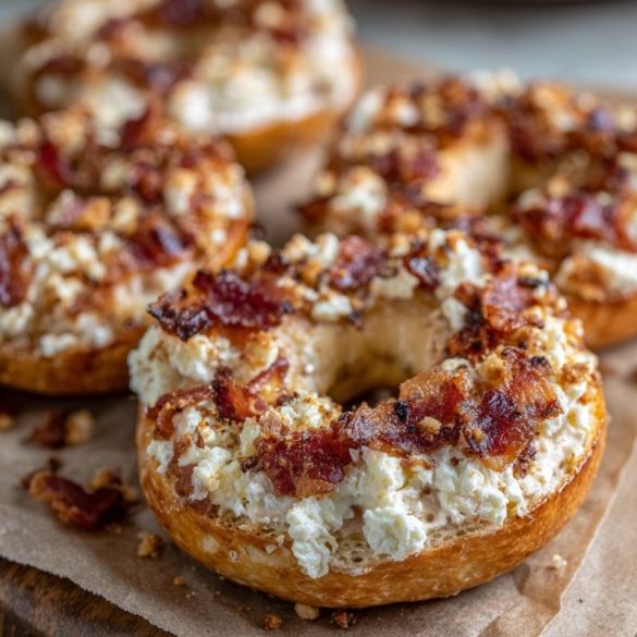 Crispy Bacon Cream Cheese Bagels - Easy and Healthy Recipes