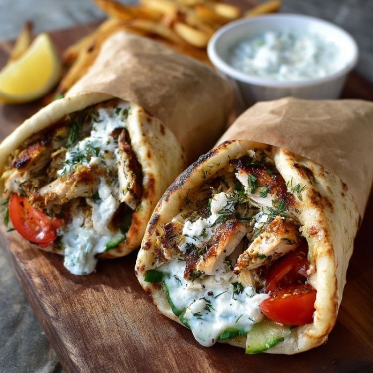 Savory Chicken Gyros With Creamy Feta Tzatziki - Easy and Healthy Recipes