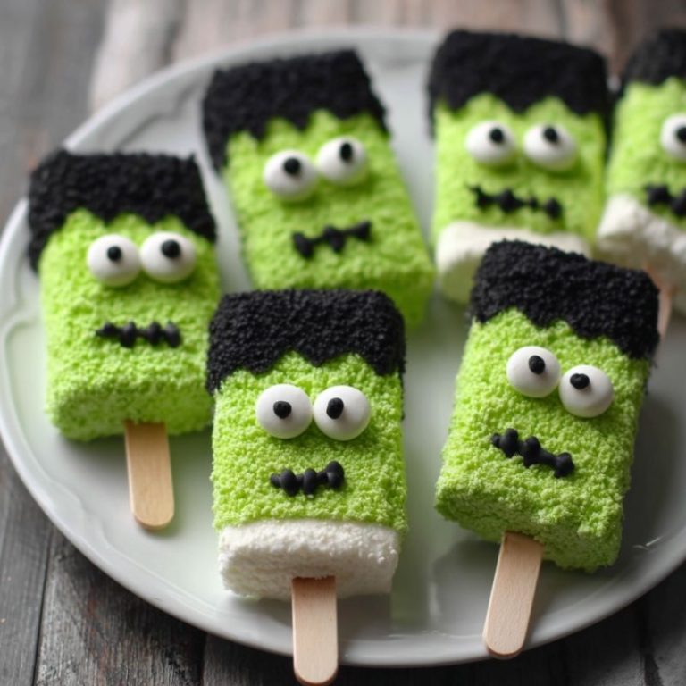 Frankenstein Marshmallow Pops - Easy and Healthy Recipes