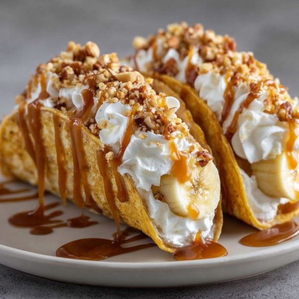 Crispy Caramel Banana Nuts Tacos - Easy and Healthy Recipes