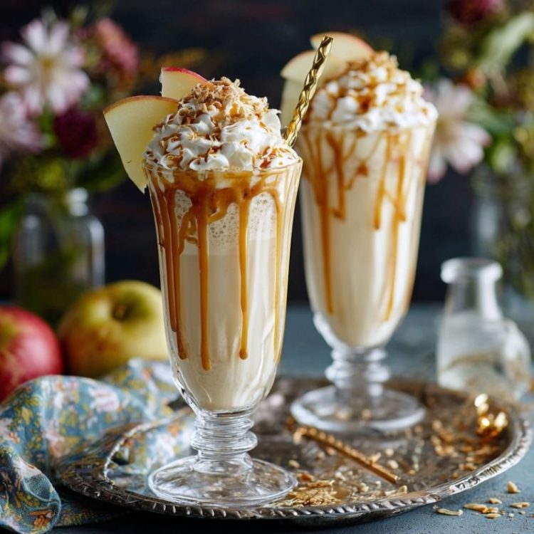 Creamy Spiked Caramel Apple Milkshake - Easy and Healthy Recipes