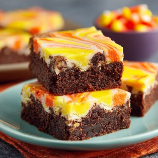 Decadent Candy Corn Swirl Brownies - Easy and Healthy Recipes