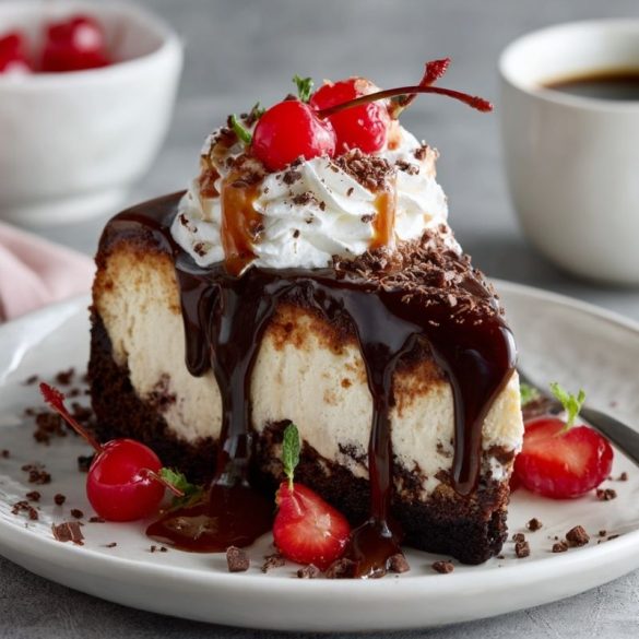 Indulgent Brownie Sundae Cheesecake - Easy and Healthy Recipes