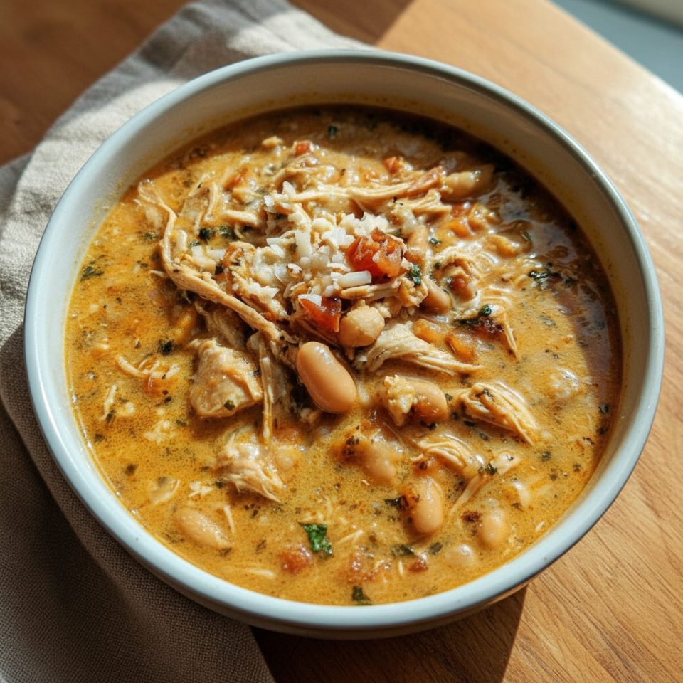 Creamy White Cheddar Apple Chicken Chili - Easy and Healthy Recipes