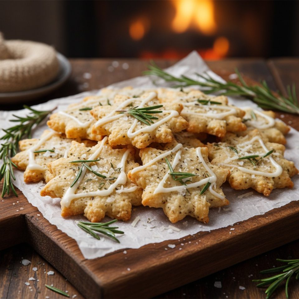 Elegant Savory Rosemary-Parmesan Snowflake Cookies - Easy and Healthy ...