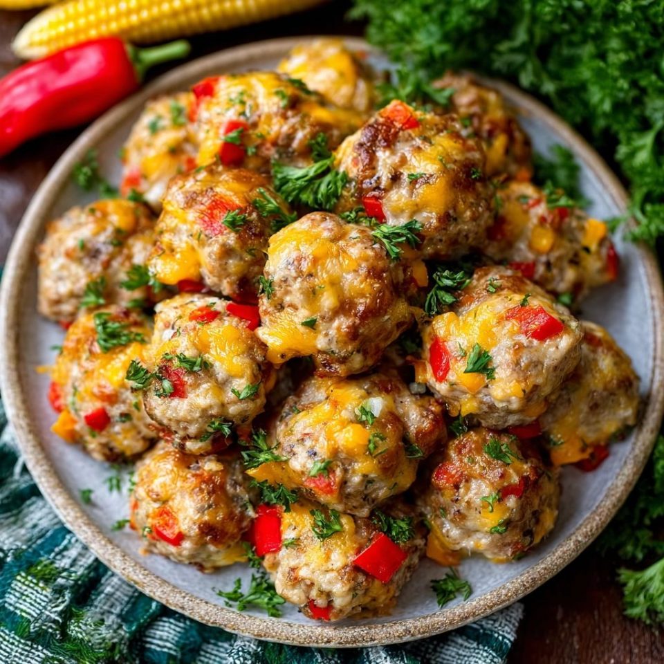 Cheesy Rotel Sausage Balls - Easy and Healthy Recipes