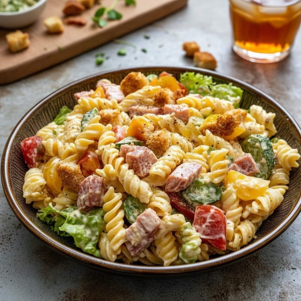 Club Sandwich Pasta Salad - Easy and Healthy Recipes