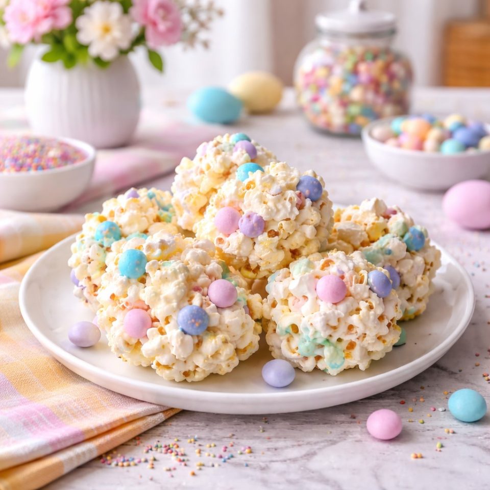 Colorful Easter Popcorn Balls - Easy and Healthy Recipes