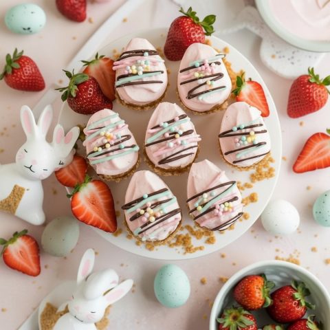 Creamy Strawberry Cheesecake Easter Egg Bites - Easy and Healthy Recipes