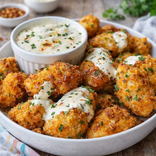 Cheesy Jalapeño Ranch Chicken Poppers With A Creamy Dip - Easy and ...