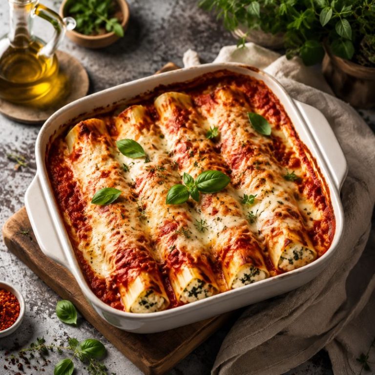 Cheesy and Delicious Baked Manicotti Recipe - Easy and Healthy Recipes