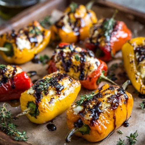 Roasted Goat Cheese Stuffed Mini Peppers - Easy and Healthy Recipes